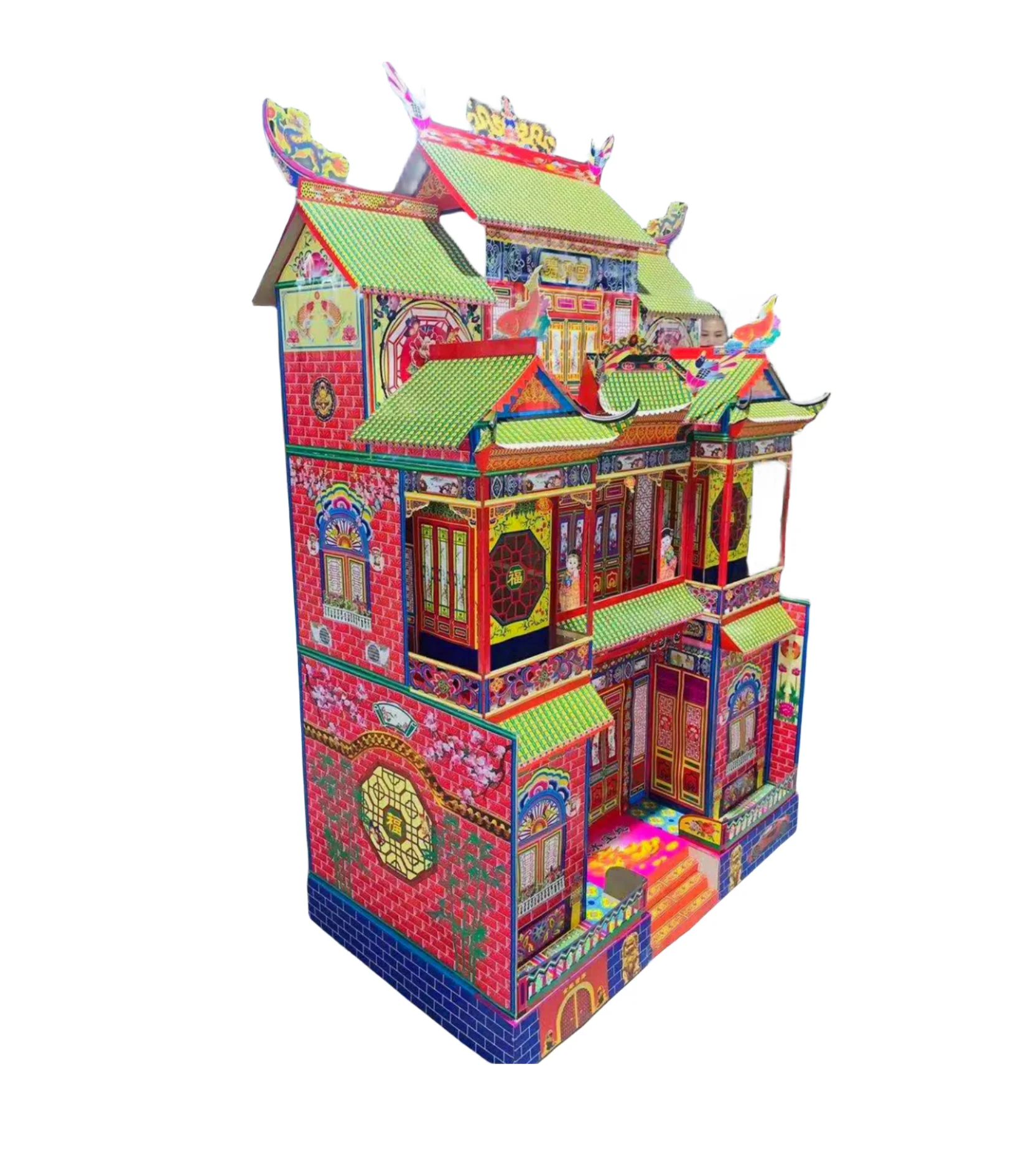 Sacrificial Paper House Two Layers Of Paper Tied Building Ghost House ...