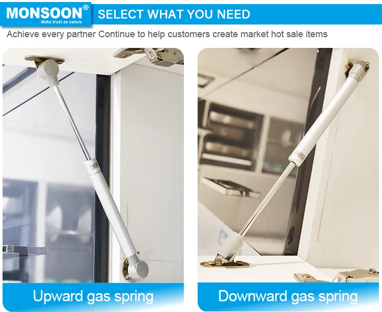 Adjustable Gas Spring For Wall Bed Square Plate Head Furniture Hardware ...