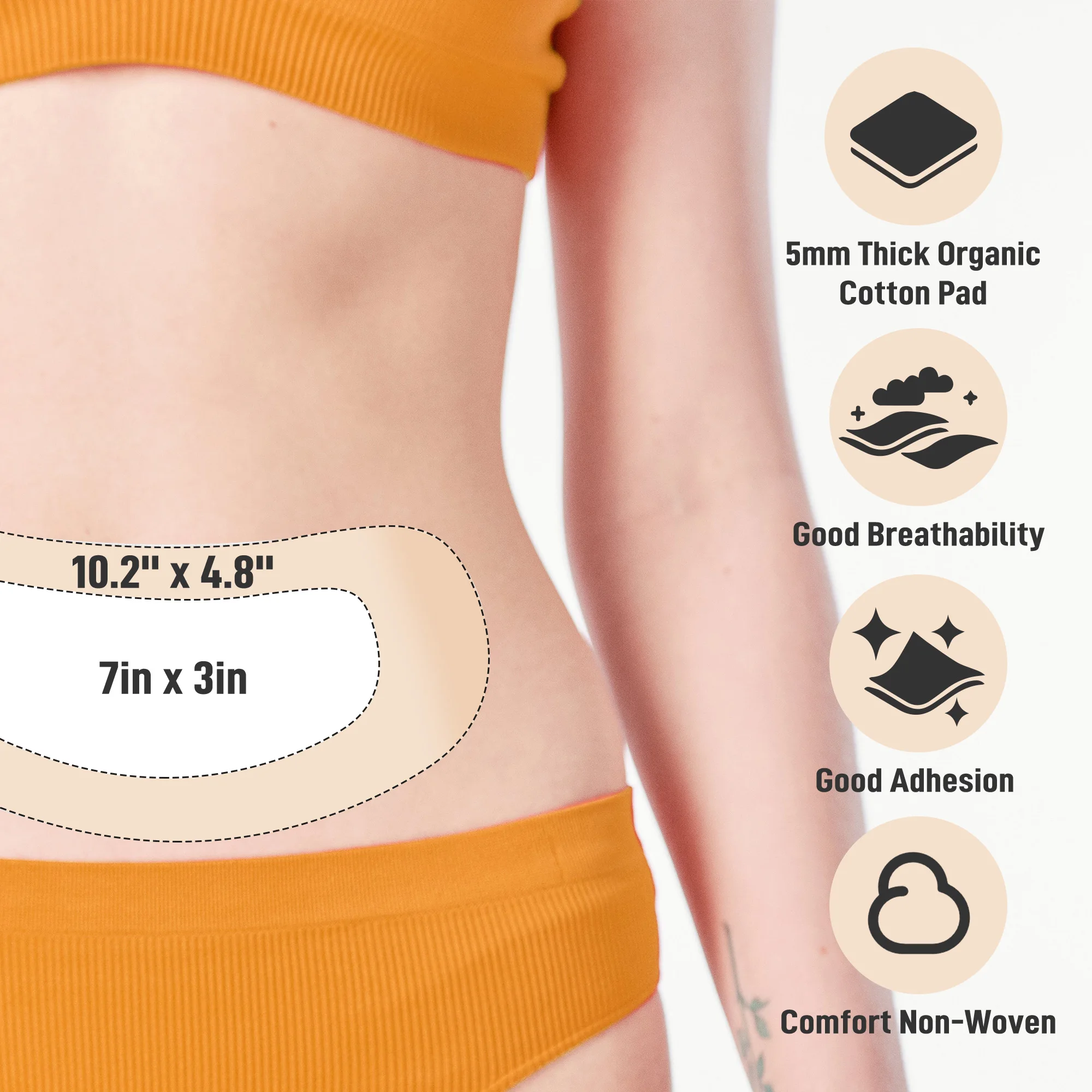 castor oil pack wrap organic cotton Disposable belly button sticker ...