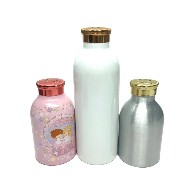 Empty Sifter Lid Aluminum Talcum Powder Bottles for Baby Powder Packing