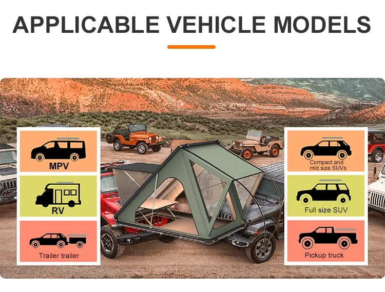 Aluminum Shell Triangle SUV Roof Top Tent for 4WD Offroad