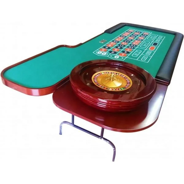 96 inch casino deluxe roulette table with 27 INCHES SOLID WOOD HIGH ...