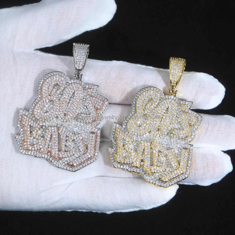 New Iced Out Bling CZ Letter Pendant Necklace Various Design 5A Zircon ...