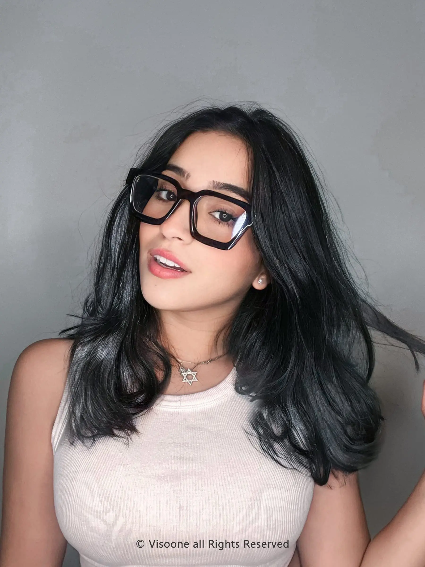 VISOONE Blue Light Blocking Glasses Rectangle Chic Preppy Look ...