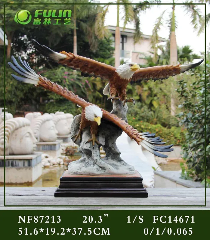 Handmade Resin Eagle Statue for Outdoor Garden Decoration