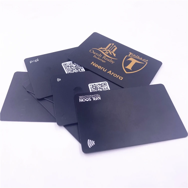 Luxury Matte Black Nfc Business Card Black Pvc Nfc Card Matte Black For ...