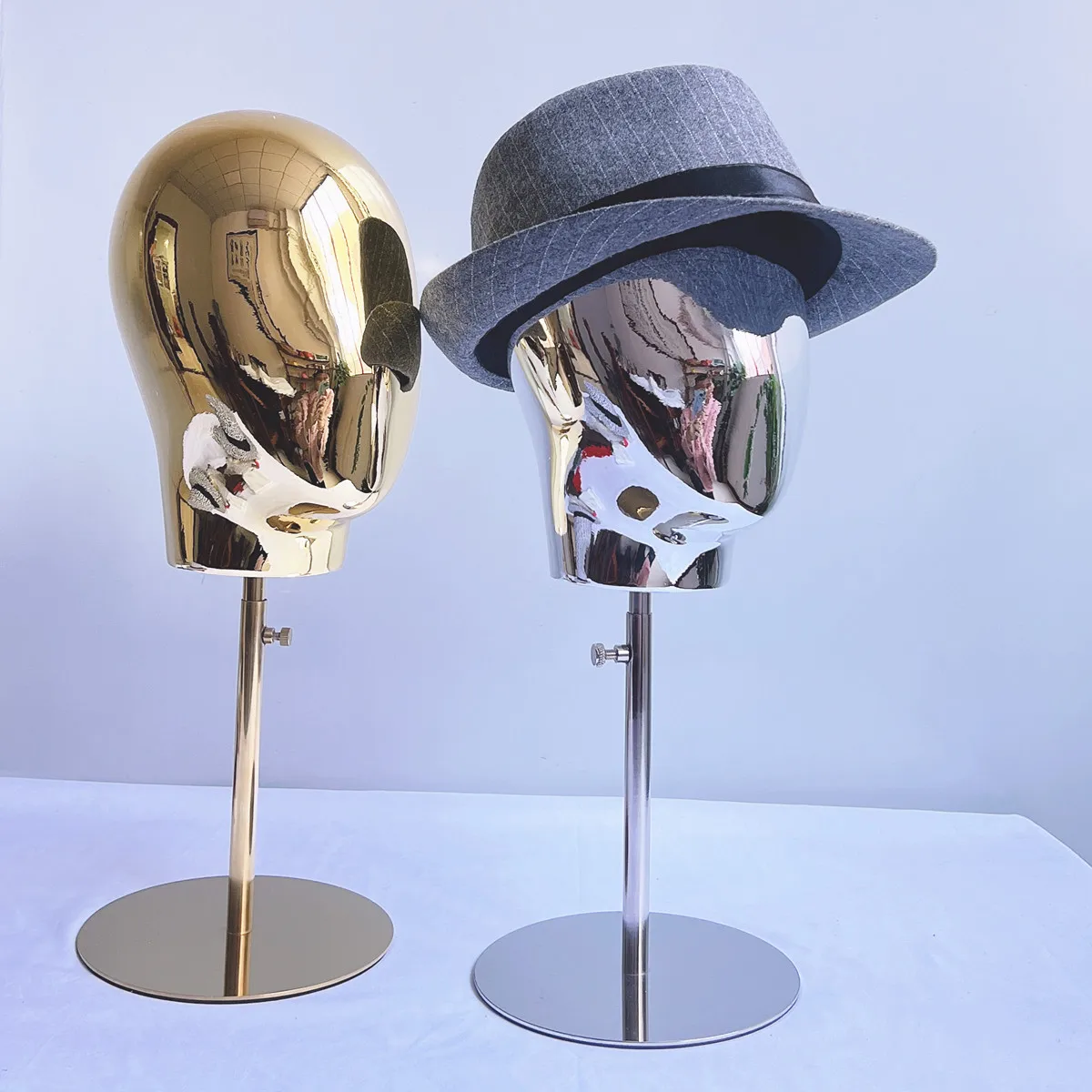 Wholesale Deluxe Gold Chrome Wig Display Mannequin Heads Adjustable ...