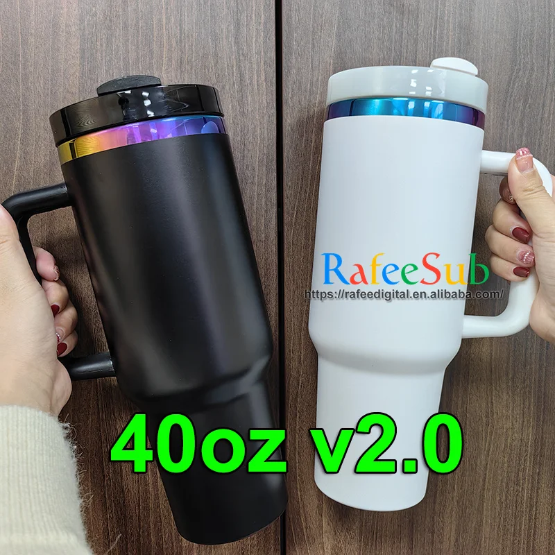 Easy Diy 40oz 40 Oz Powder Coated Copper Holographic Rainbow Plated Insulated Blank Stainless ...