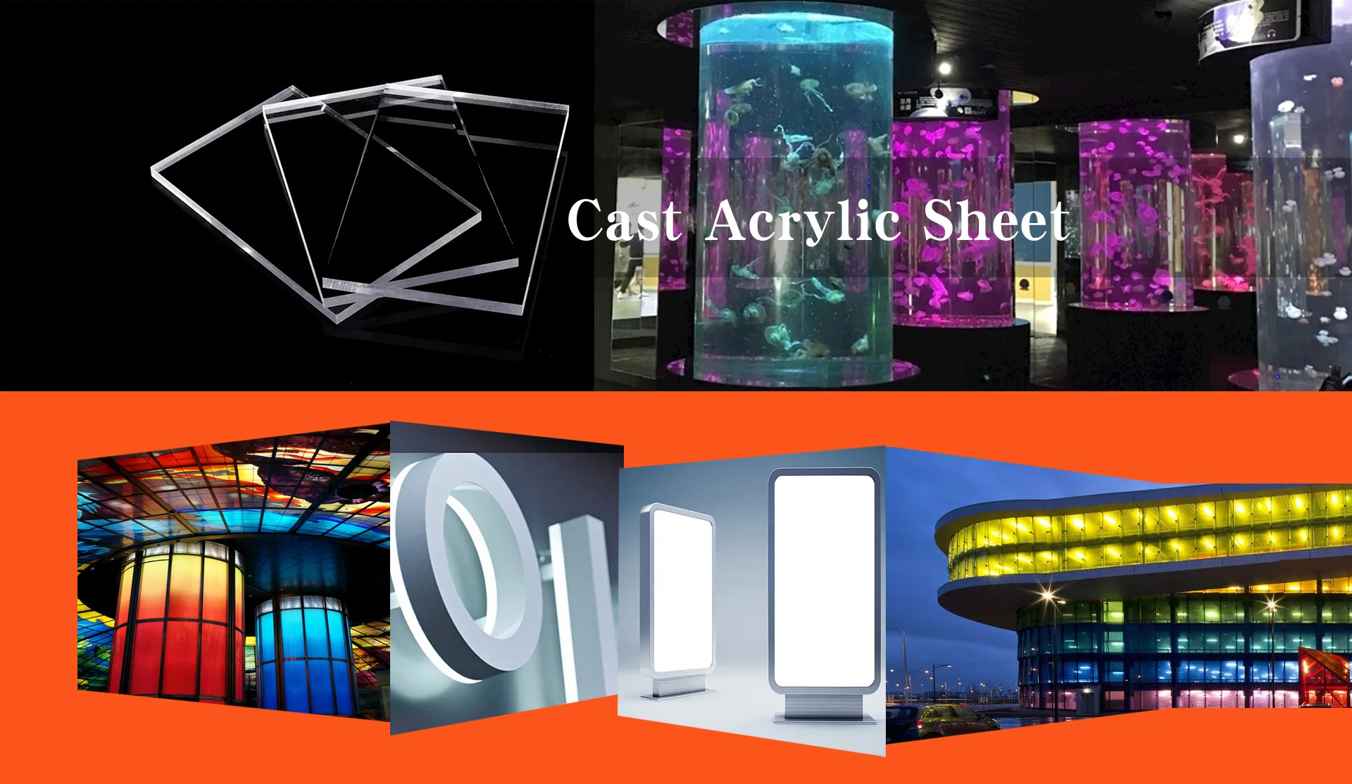 Cast Acrylic Sheets Colorful Light Transmittance Signage Board Led ...