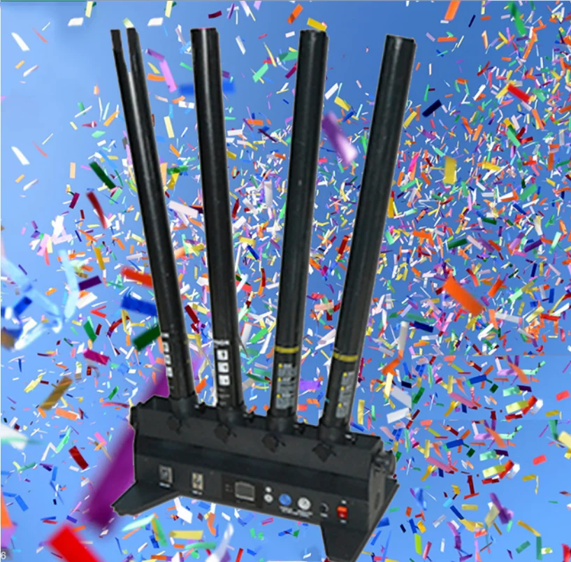 Confetti Blaster 4 Head Electronic Fireworks Dmx Paper Confetti Machine ...