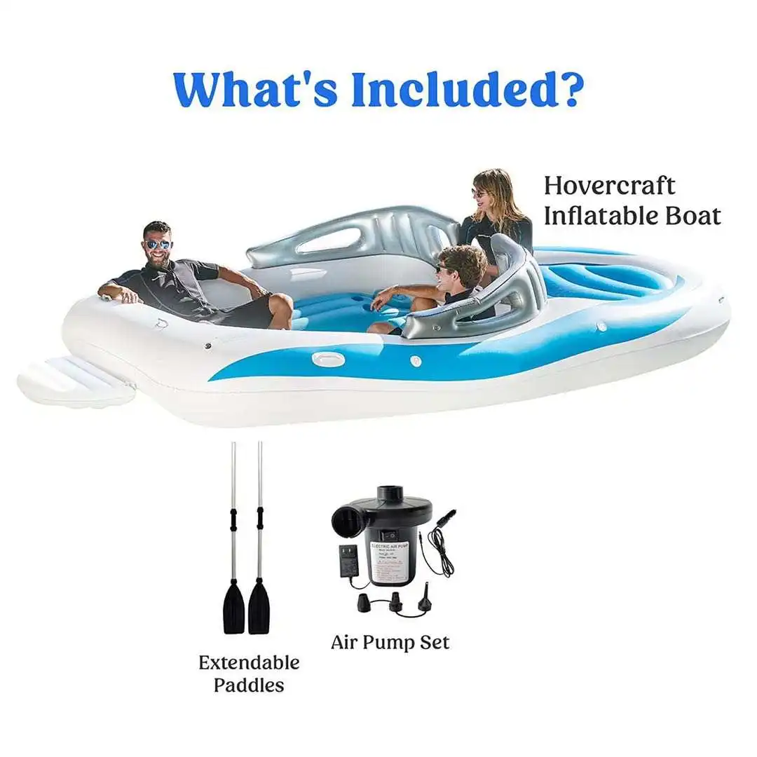Newest Inflatable Airtight Water Party Boat - Portable Island Float for ...