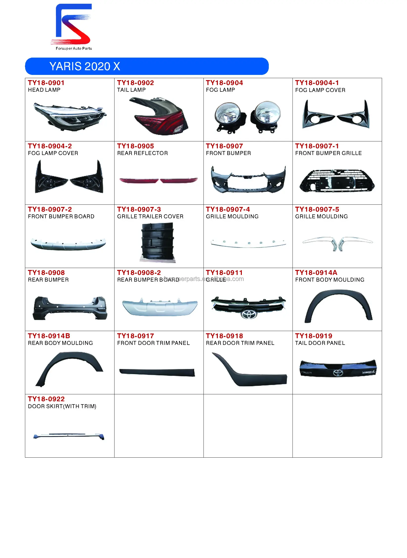 Toyota YARIS 2020 Front Grille - Durable & Stylish Auto Part