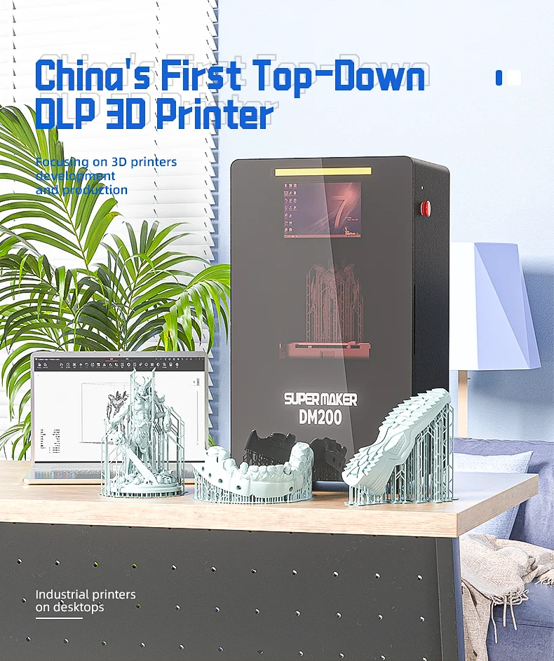 Top-down Dlp 3d Printer Dm200 Printing Size 192*108*120mm Dental - Buy ...