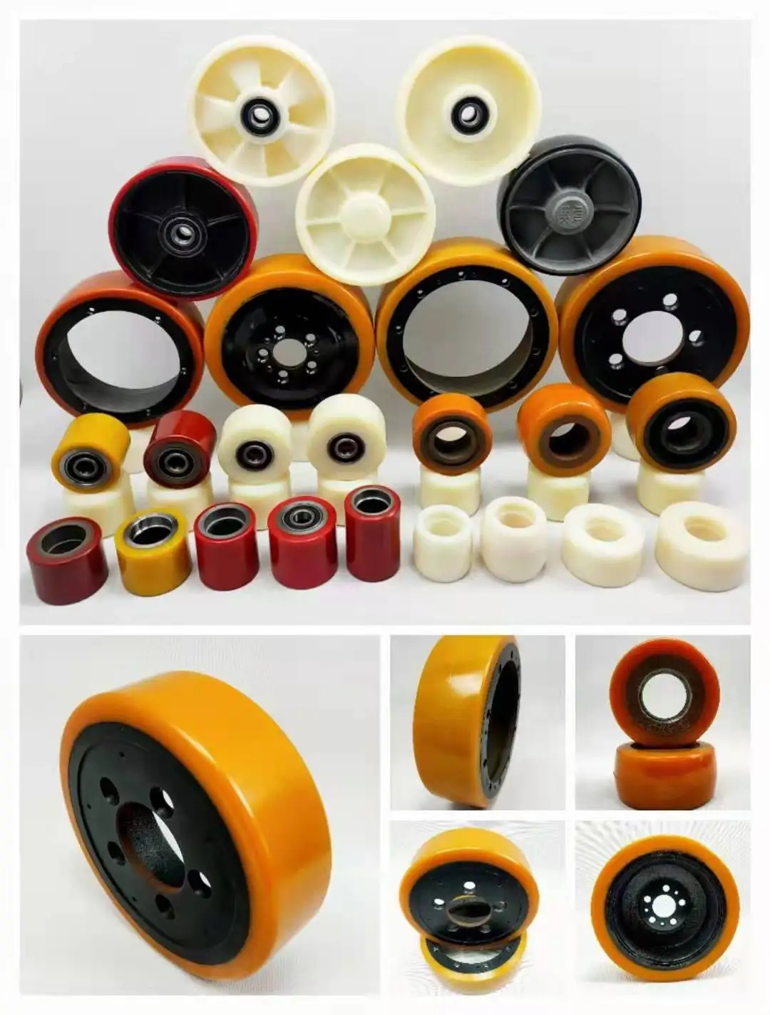 Load Wheel Caster For Pallet Truck Stacker Cast Iron Red Black Rubber ...