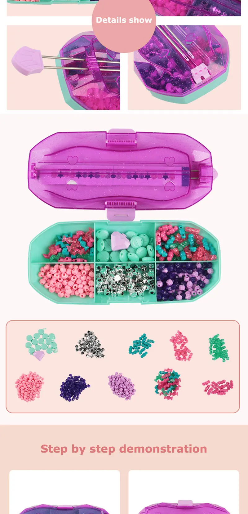 Colorful Girls Beads Diy Jewelry Making Kit Creative Diy Bead Diy Craft ...