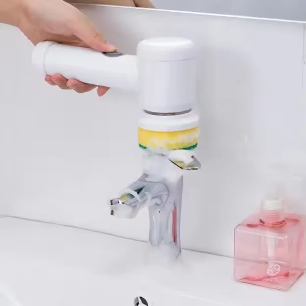 IPX6 Waterproof USB Charging Magic Brush - 5 in 1 Spin Scrubber