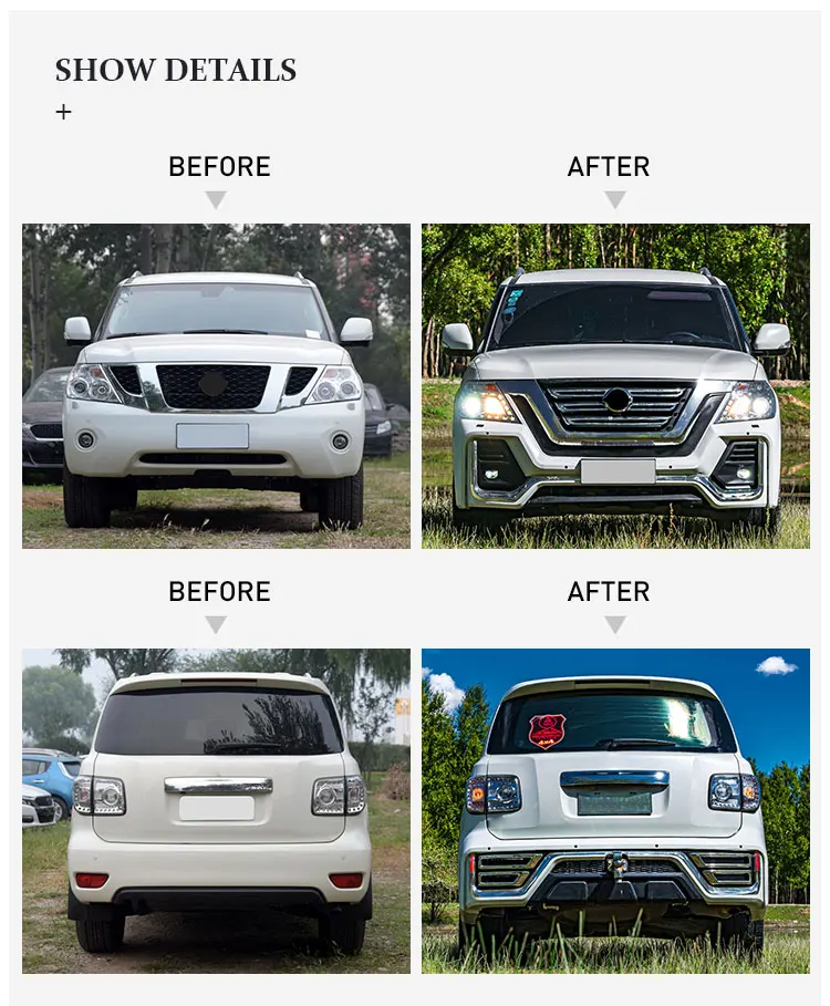 GBT Car Mods Kit for Nissan Patrol Y62 - Bumper Upgrade