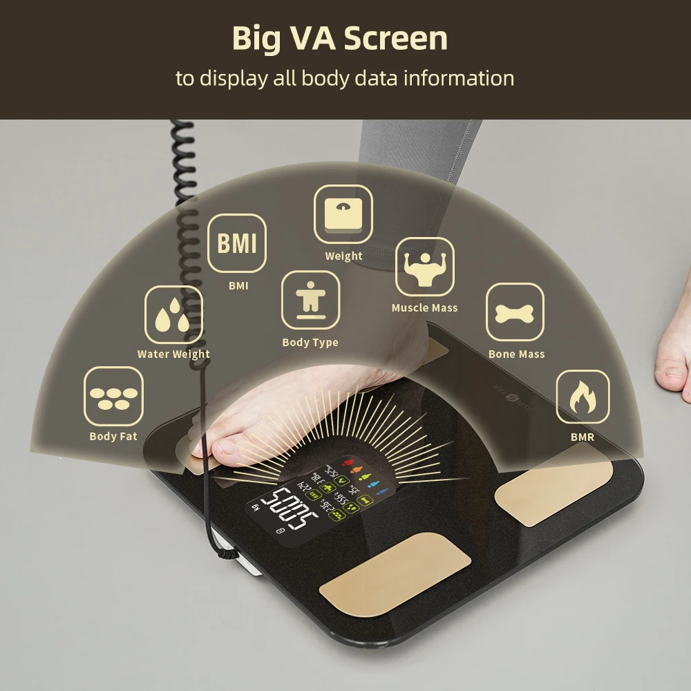 Smart 8-electrodes Digital Body Fat Bmi Bmr Measure Analyzer Scales Smart Fitness Scale - Buy ...