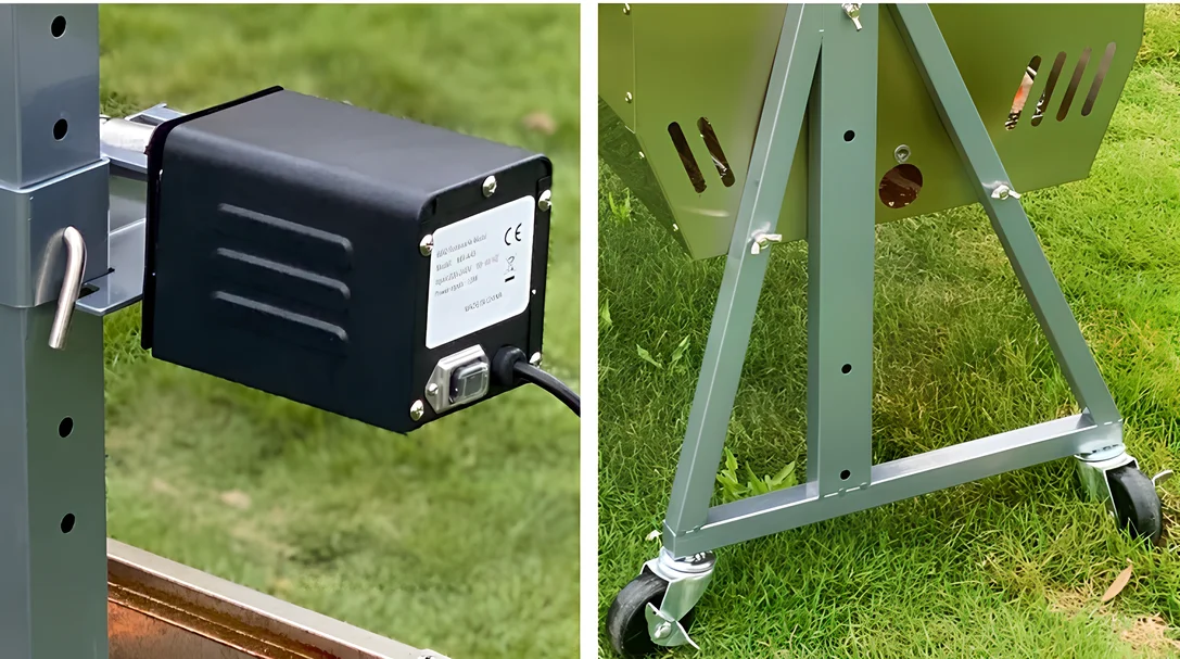 Mobile Stainless Steel Charcoal BBQ Grill for 5+ People