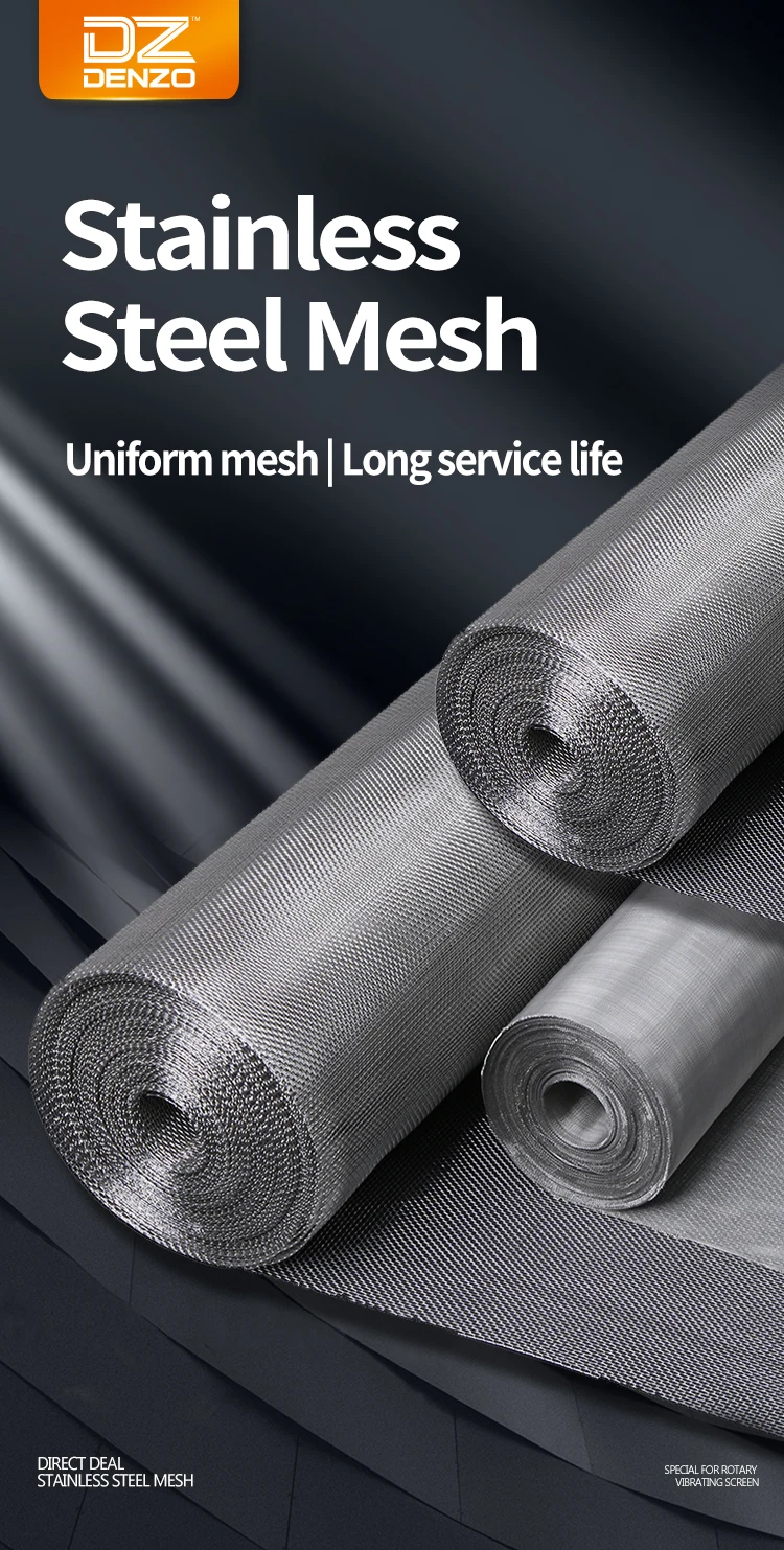 304/316 Stainless Steel Wire Mesh 60/80/100/150/200 Micron Plain Woven ...