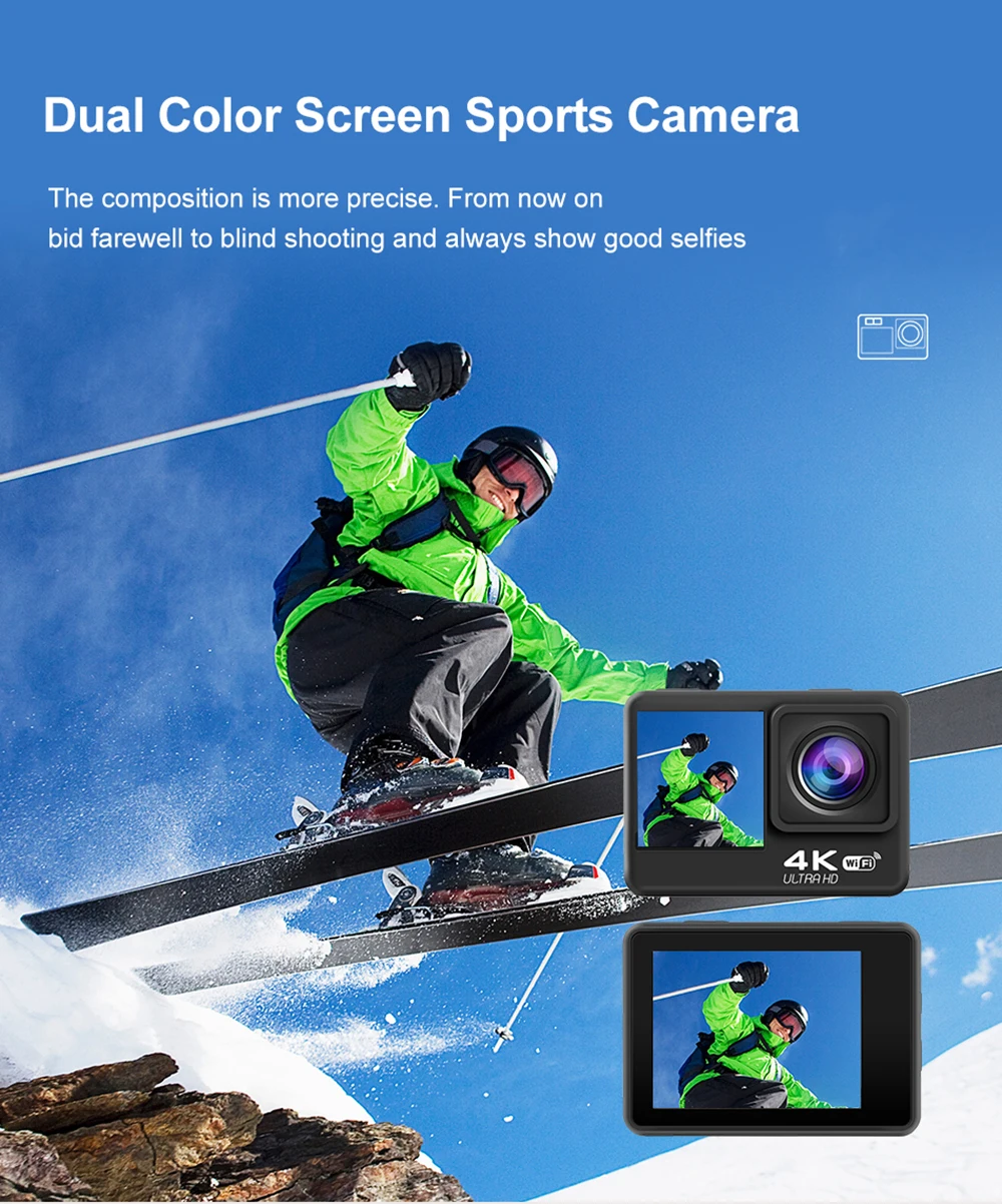 Action Camera 4k 60fps 24mp 2.0 Touch Lcd Eis Dual Screen Wi-fi ...
