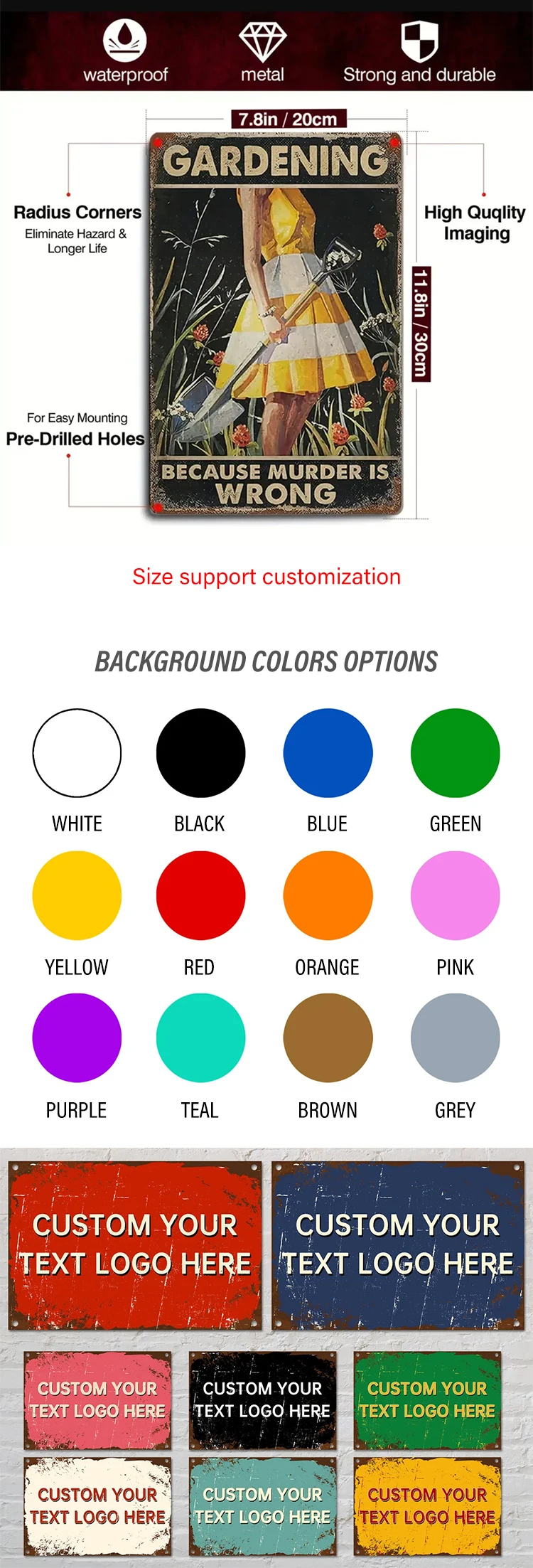 Kirsite Metal Sign Vintage Garage Decorative Poster Retro Tin Plate ...