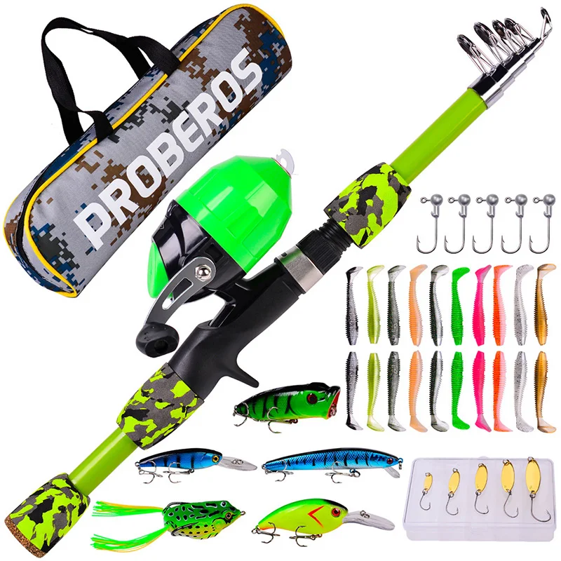 Fishing Set For Kids Including Fishing Rod Reel Hook Lure And Bag - Buy ...