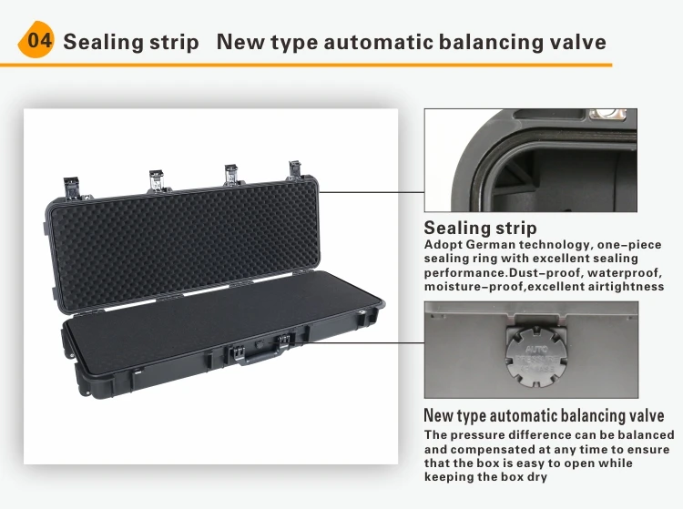 Portable Long Rolling Rugged Cargo Boxes - Shockproof Gun Case