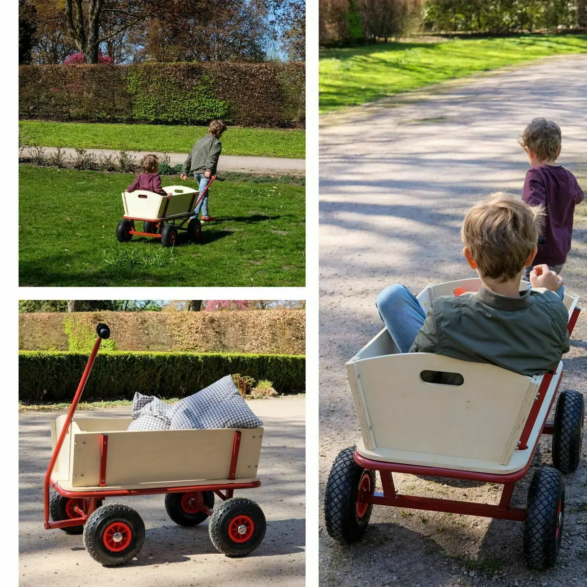 Kids Children Pull Along Toy Wagon Cart Trolley With Canopy - Buy ...