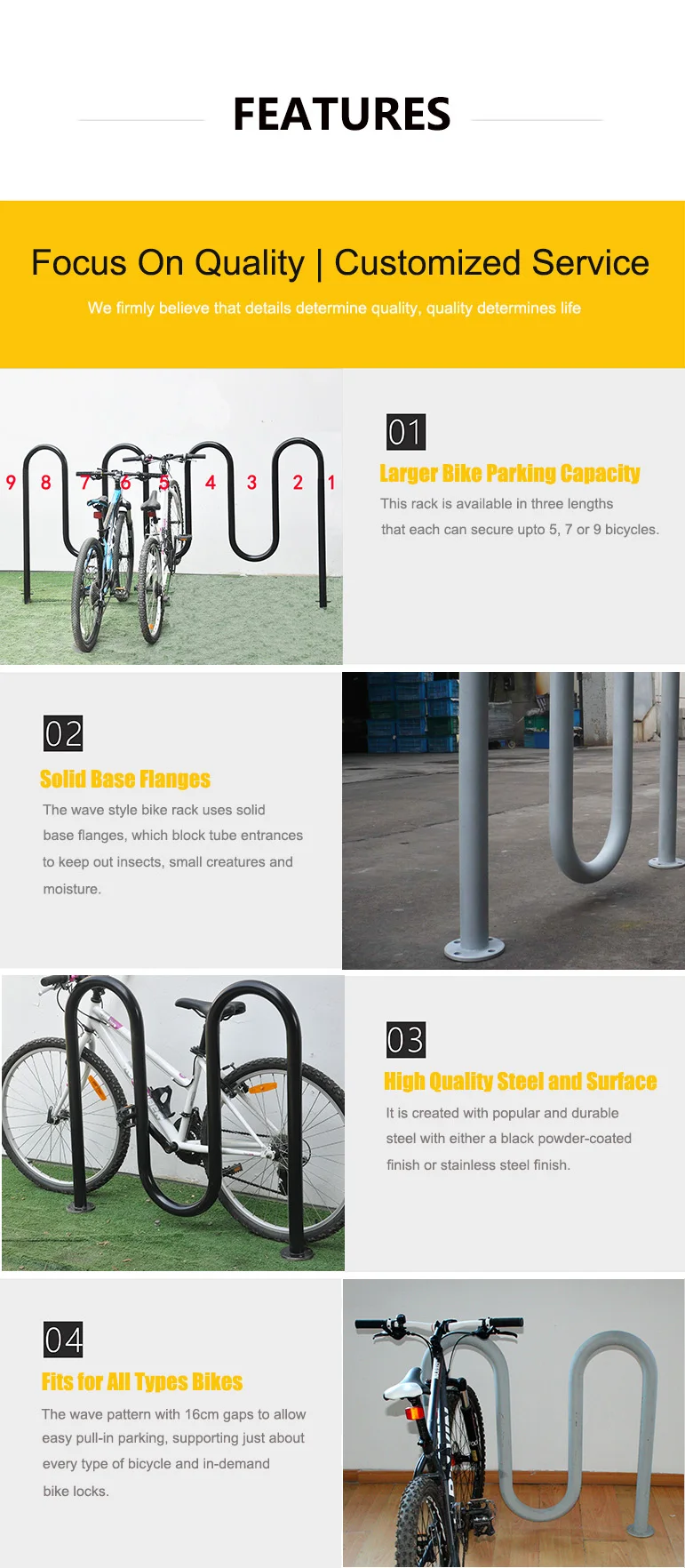 Stainless Bike Storage Racks Racks Exterior Loop Aluminum Cast City ...