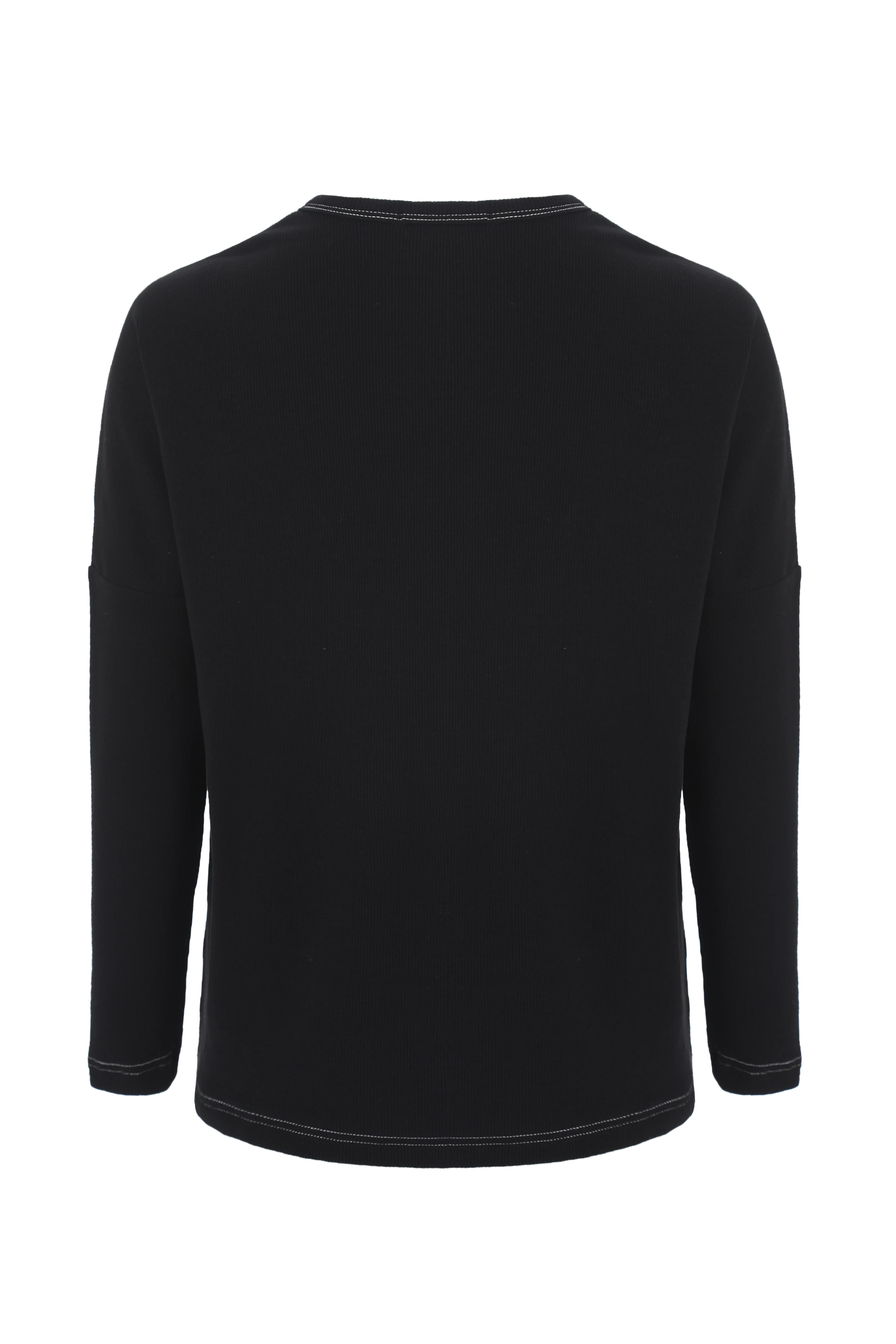 Women Clothing Ladies Rib Shirt Casual Spandex Soft Textile Crew Neck ...