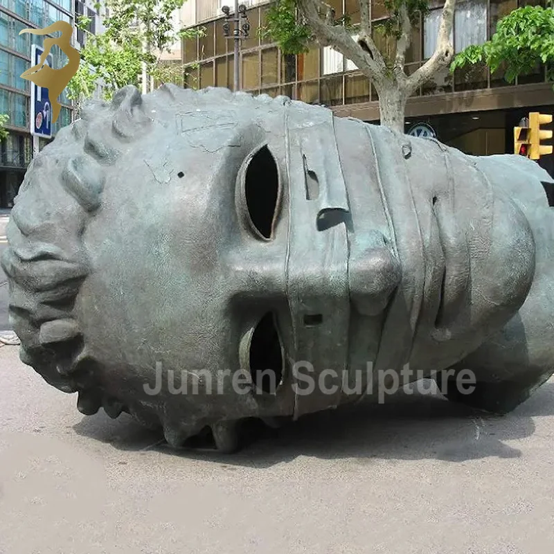 Modern Garden Outdoor Decor - Bronze Statue of Half Female Face