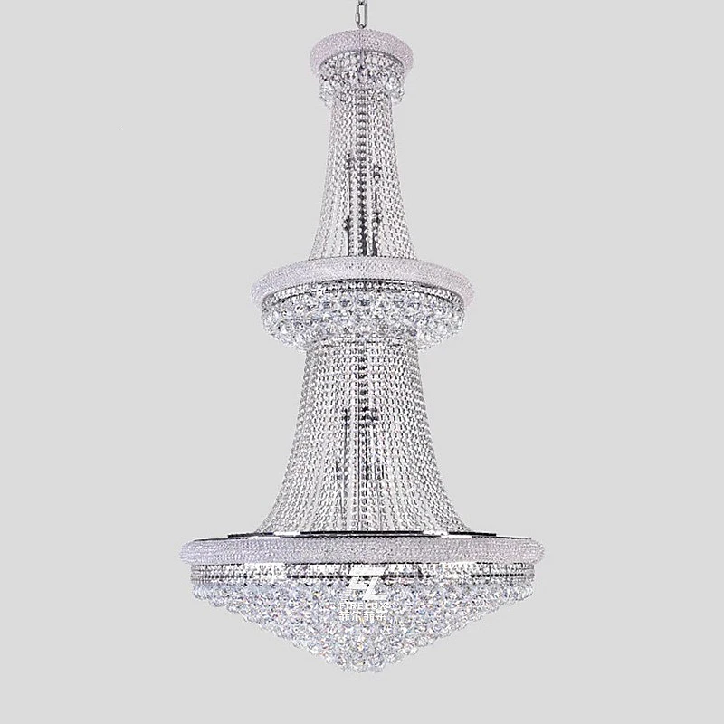 Lustre Cristal Modern Stair Chandelier - Luxury Gold Crystals