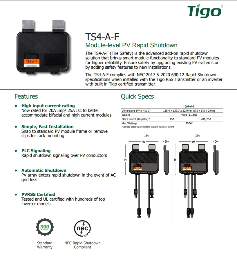 Tigo China Made Customization 700w Solar Panel Optimizer Ts4-a-f Solar ...