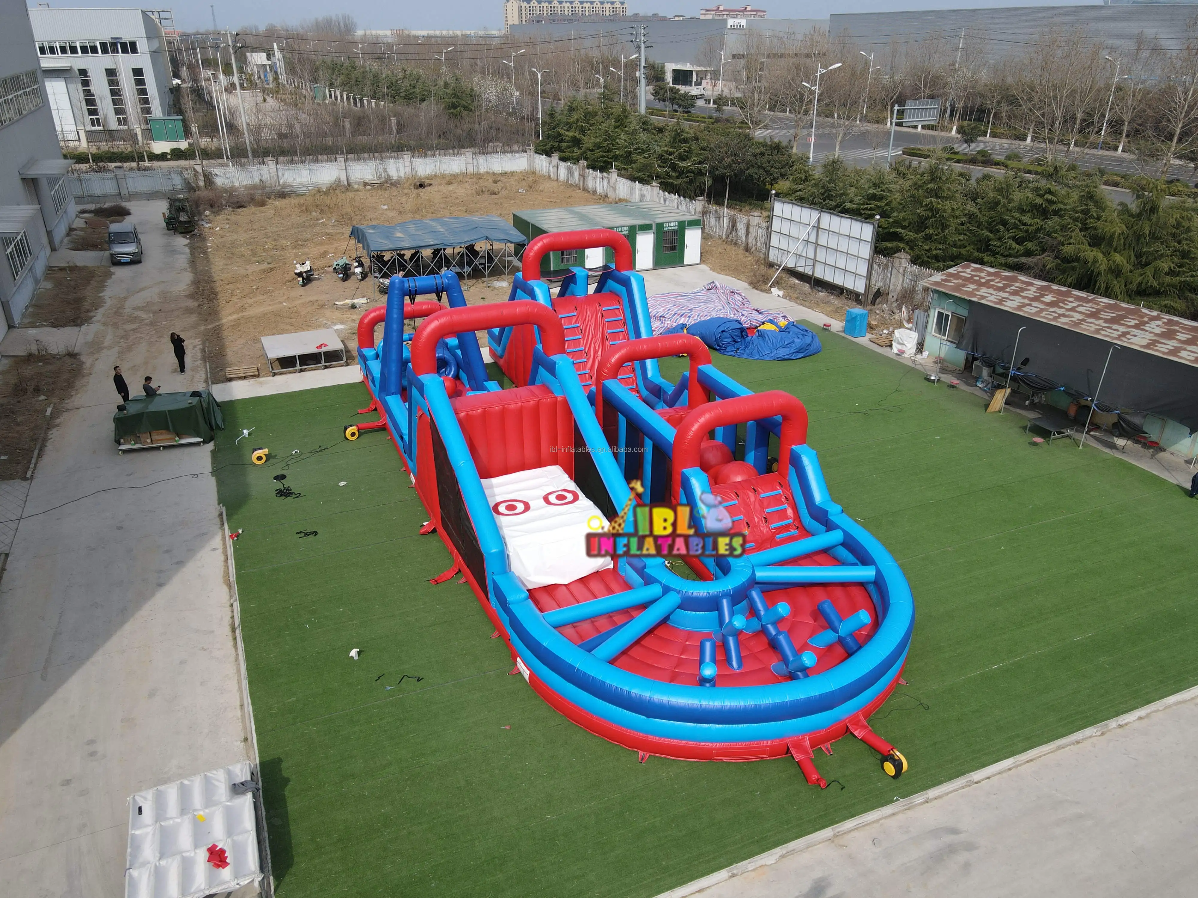 Portable U-Shaped PVC Inflatable Assault Course 23x8.6m for Boys ...