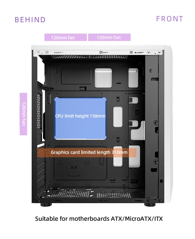 Factory Price Coolmoon Oem Custom Logo Cpu Chassis Pc Cabinet Gaming ...