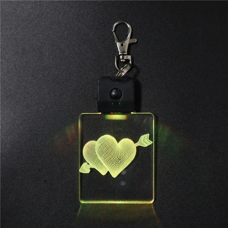 3D Laser Engraving Keychain - LED Dancing Girl Crystal