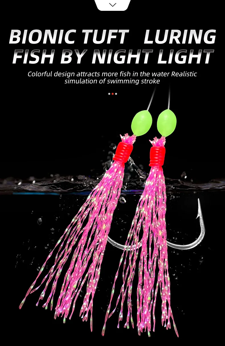 Saltwater Sabiki Rigs 6 String Hooks Flasher Mackerel Feather Fishing ...