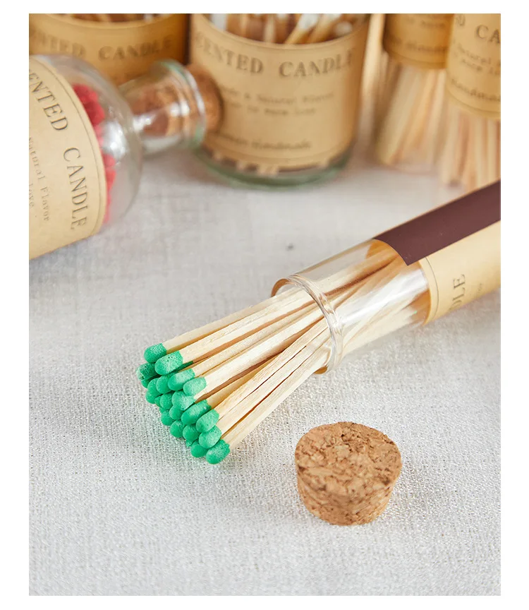 Custom Colorful Match Sticks in Glass Jar - Safe & Stylish