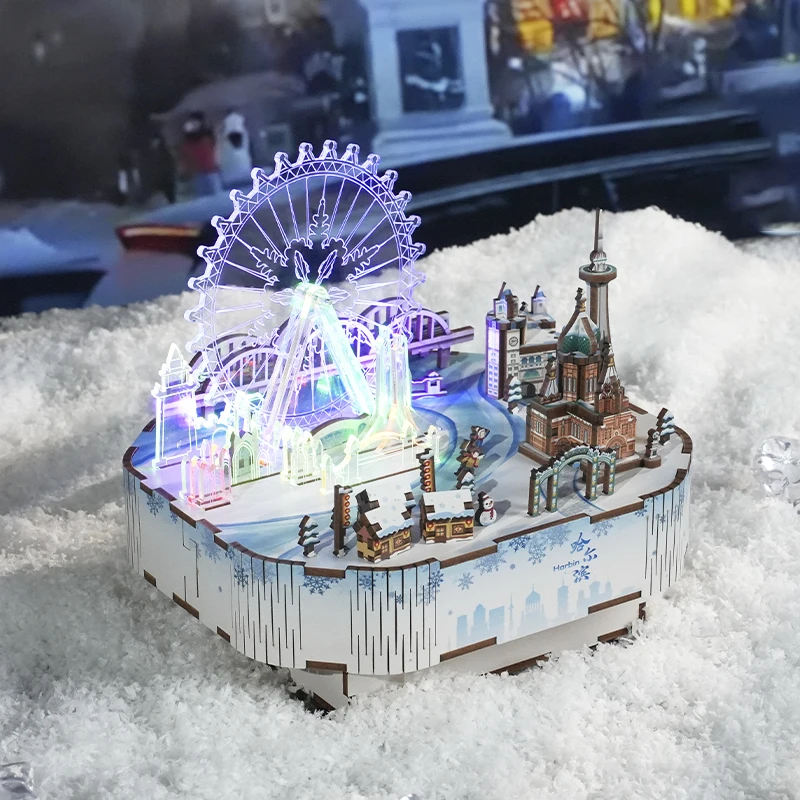 Tonecheer Snow World Music Box The Song Katyusha Ice And Snow Music Box ...