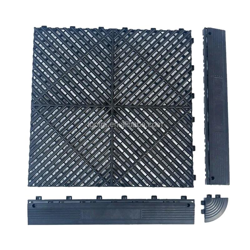 Modern Design Interlocking Plastic Garage Floor Tiles 1.8cm Thick ...