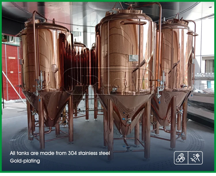 1000 Liter Red Copper Cladding Fermentation Tank Pub Brew Beer Conical ...