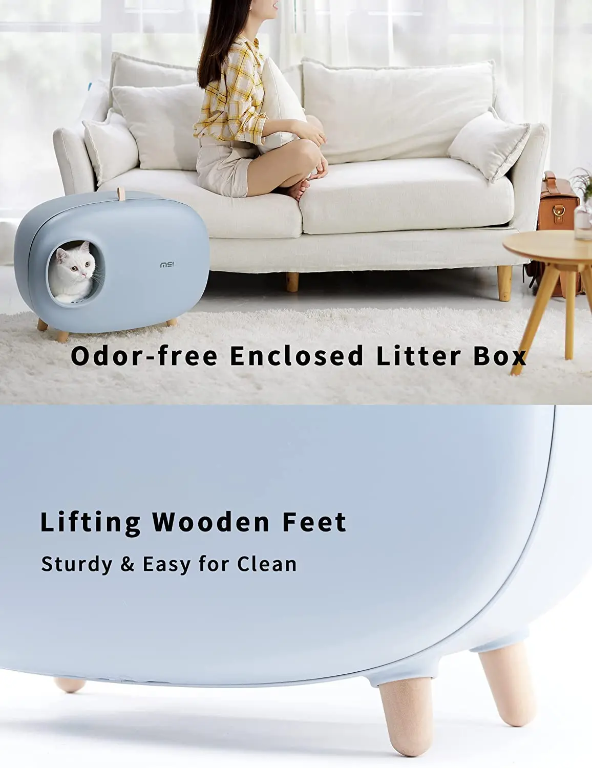 Elegant Cat Litter Box House - Multi-Functional & Durable