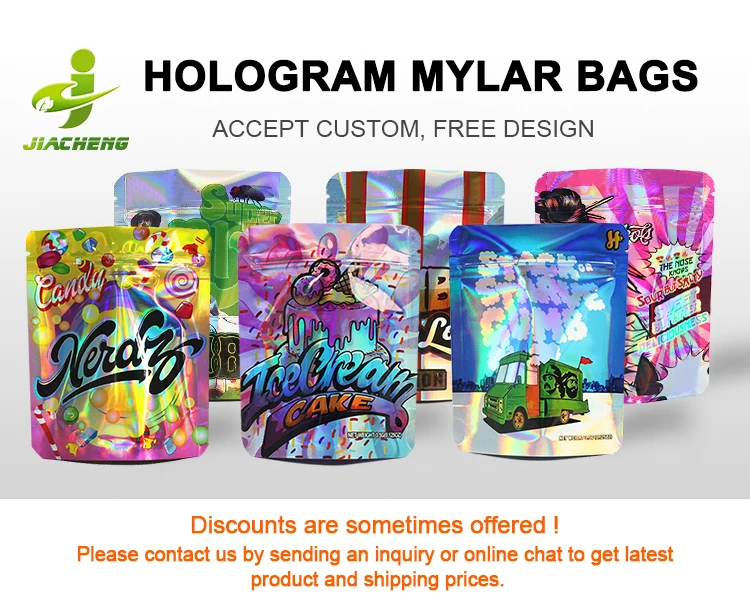 Custom Printed Smell Proof Doypack Holographic Edible Food Plastic ...