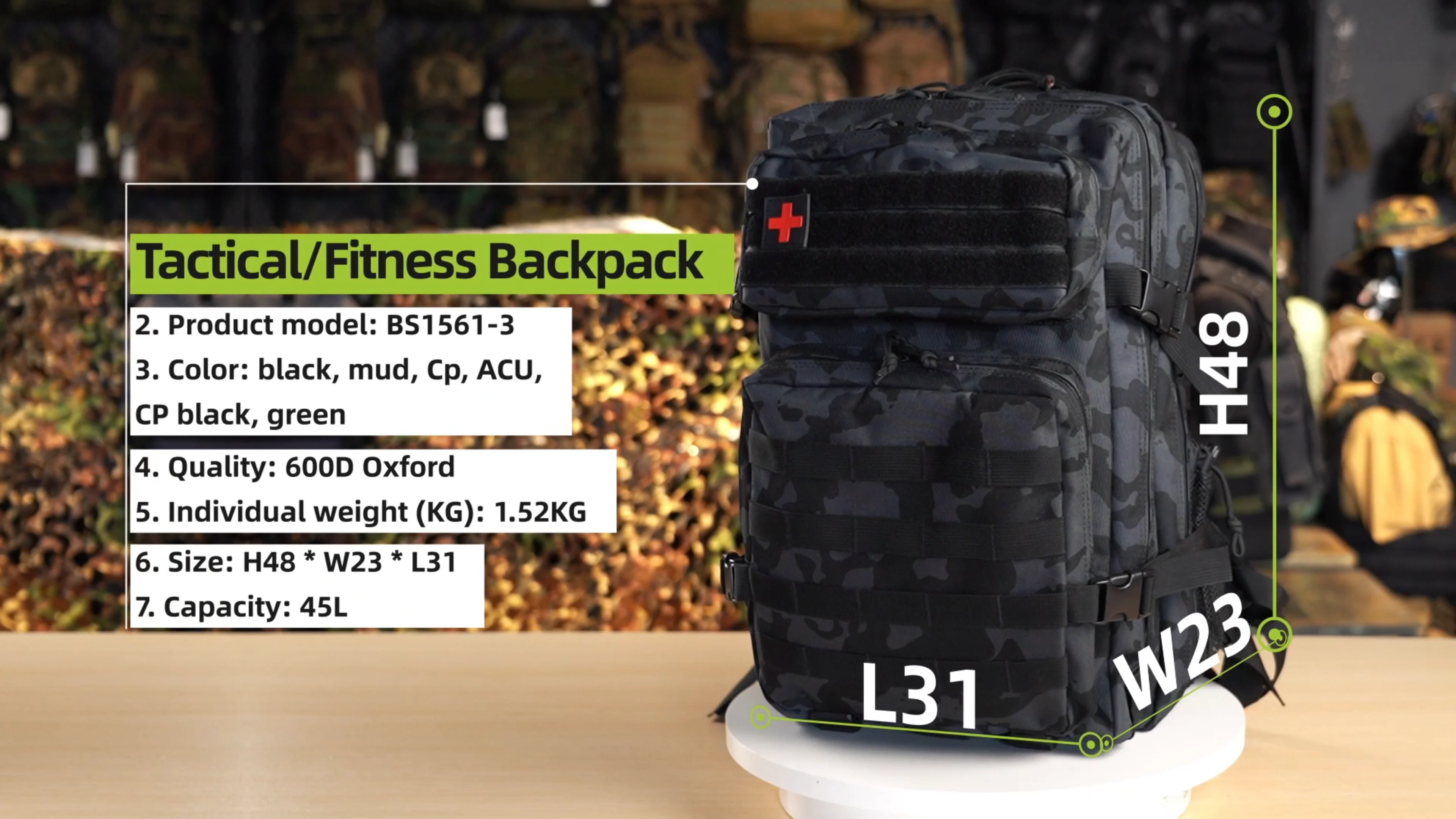 Custom 45l Outdoor Assault Pack Fitness Gym Sports Backpack Molle ...