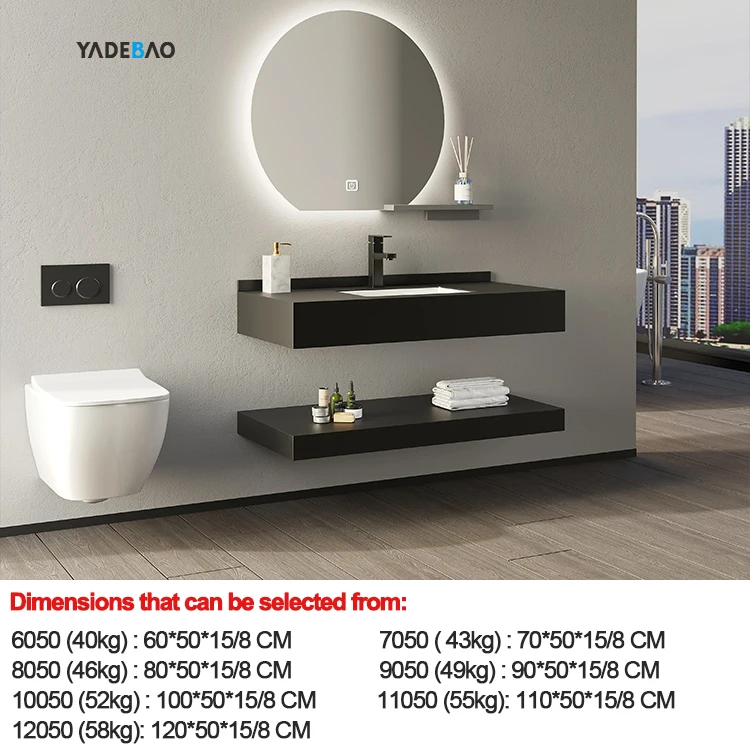 Modern Solid Surface Counter Top Hand Wash Basin Wall Hung Matt Black ...