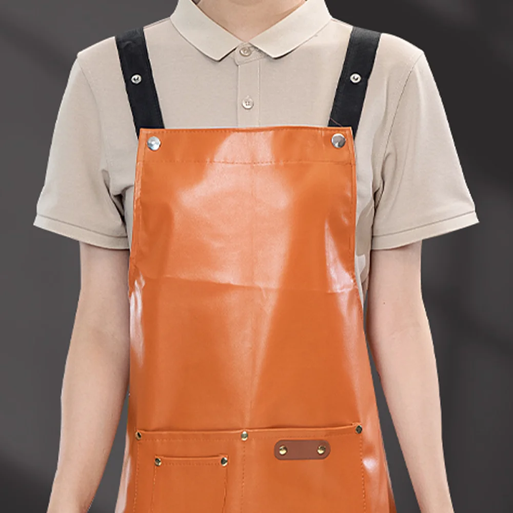Custom Logo Kitchen Heavy Leather Apron Butcher Apron Bbq Leather ...