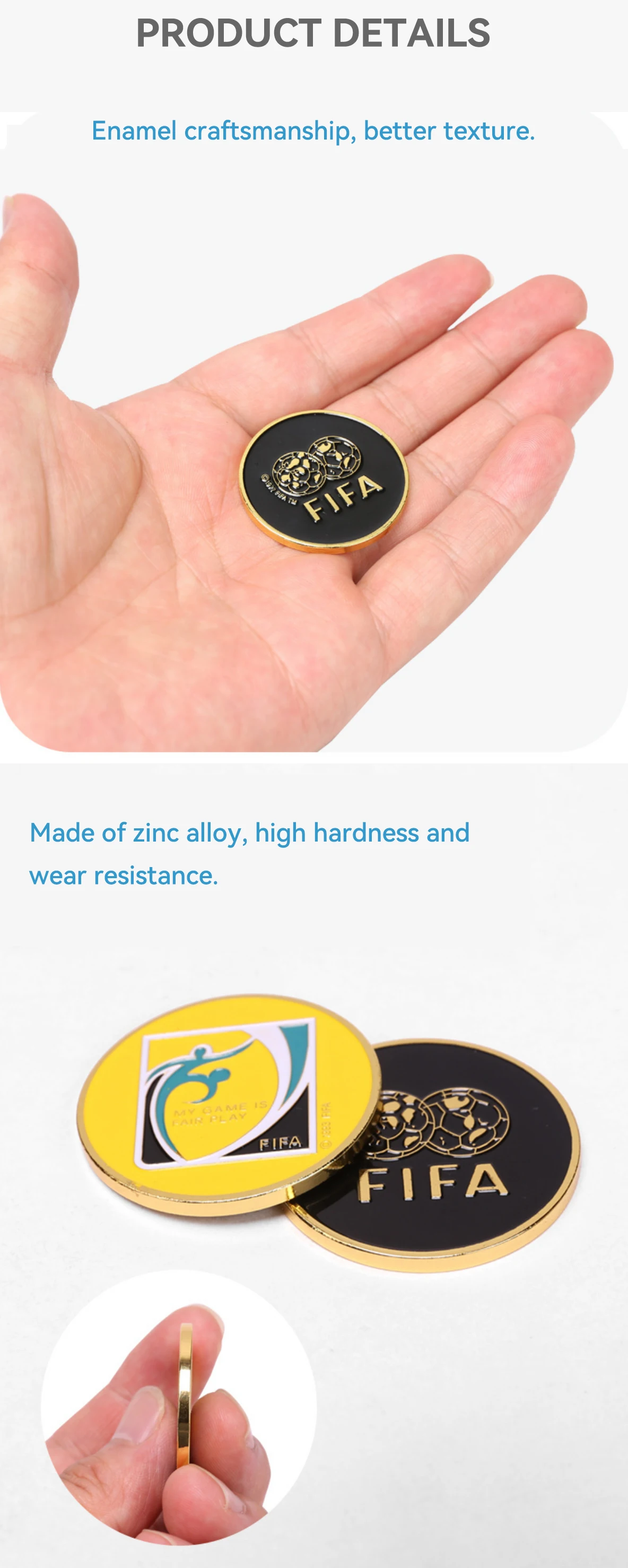Soccer Flip Coin Anti-rust Hard Alloy Football Referee Judge Toss Coins ...