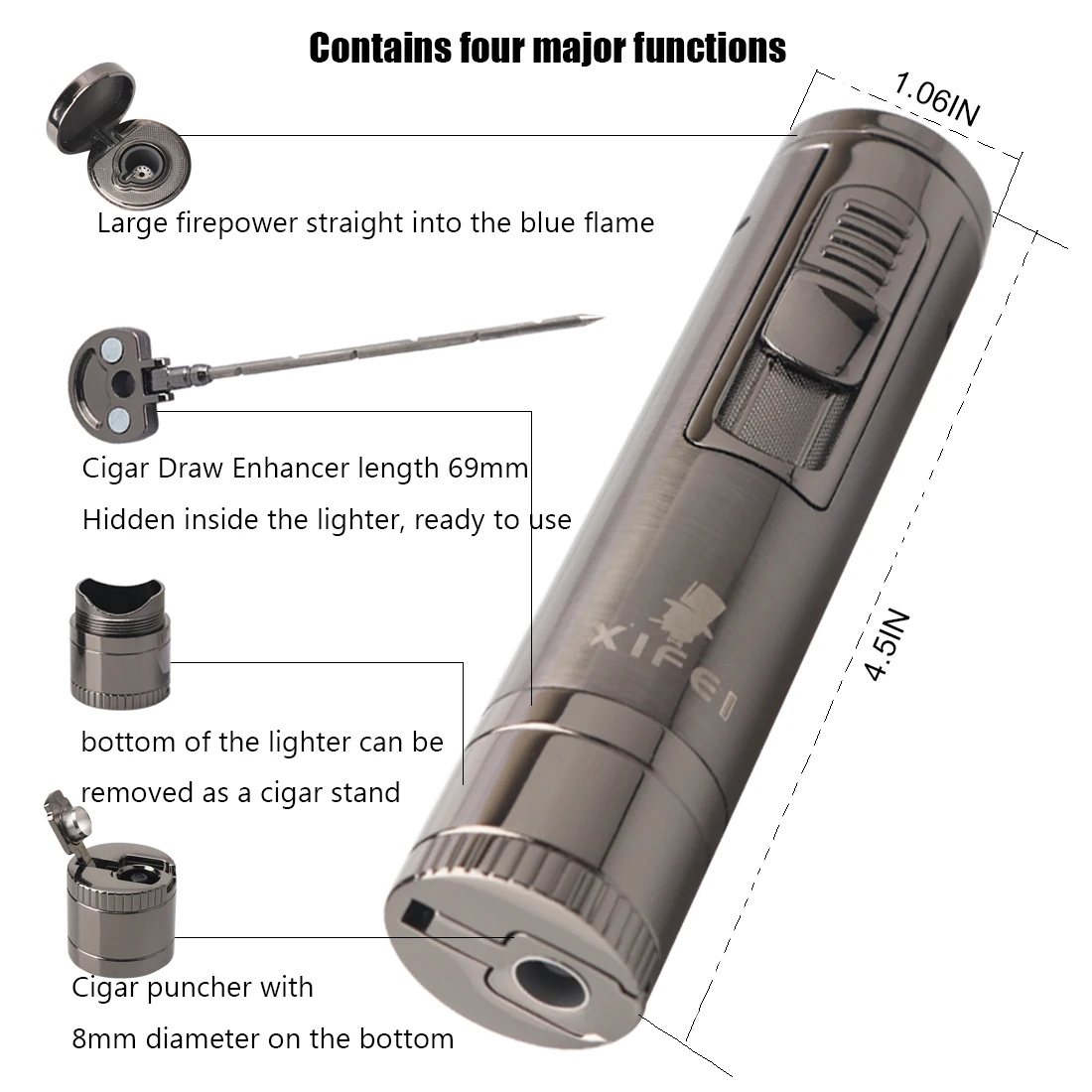 XIFEI Latest Creative Multifunctional Cigar Lighter with Punch| Alibaba.com