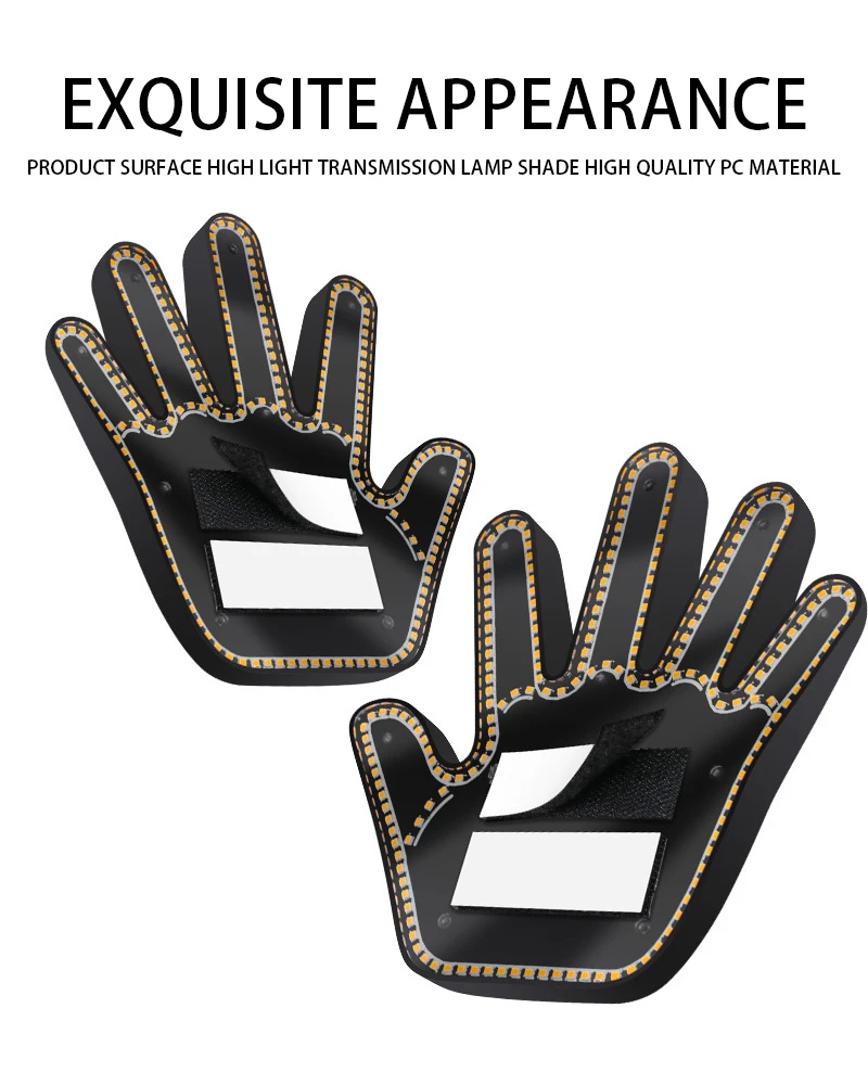 Factory Car Decoration Middle Finger LED Light Universal Car Window Car ...